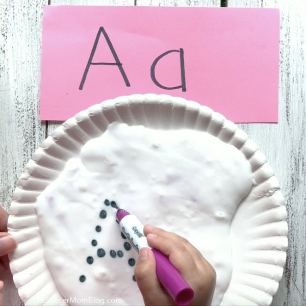 Tracing Letters with Slime (VIDEO) - The Soccer Mom Blog