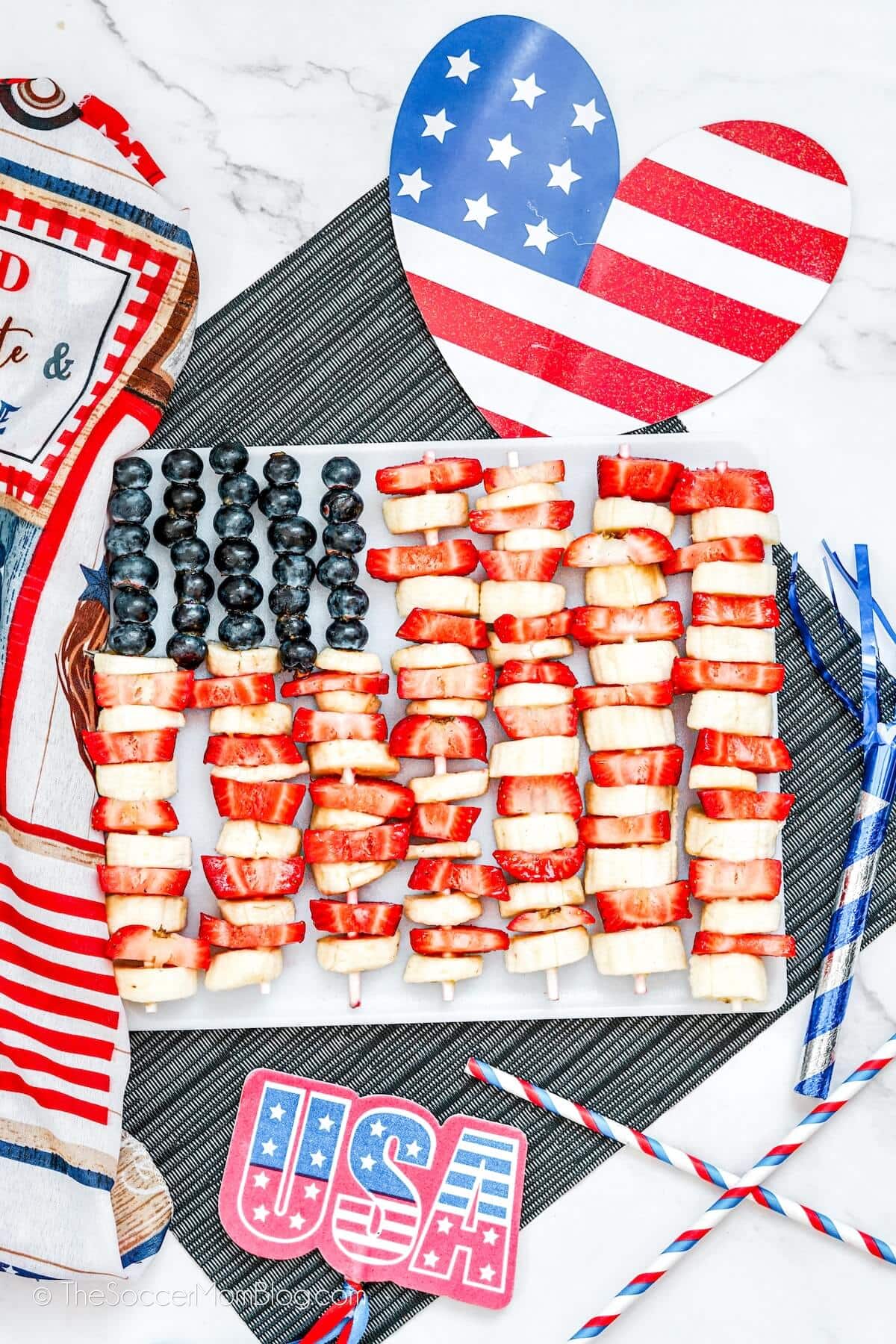 American Flag Fruit Kabobs - The Soccer Mom Blog