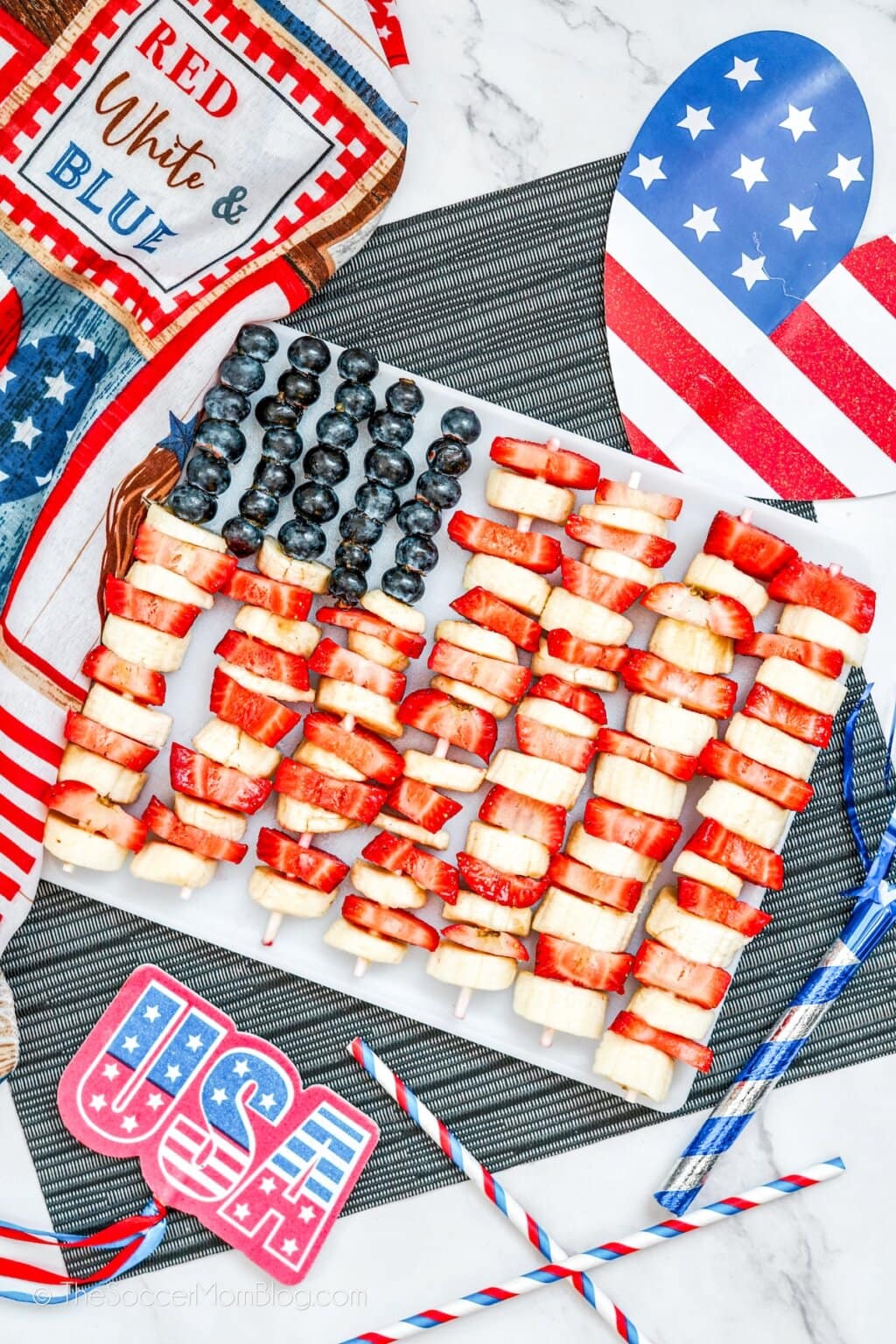 American Flag Fruit Kabobs - The Soccer Mom Blog