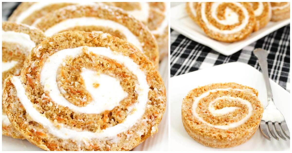 Carrot Cake Roll with Cream Cheese Filling - The Soccer Mom Blog
