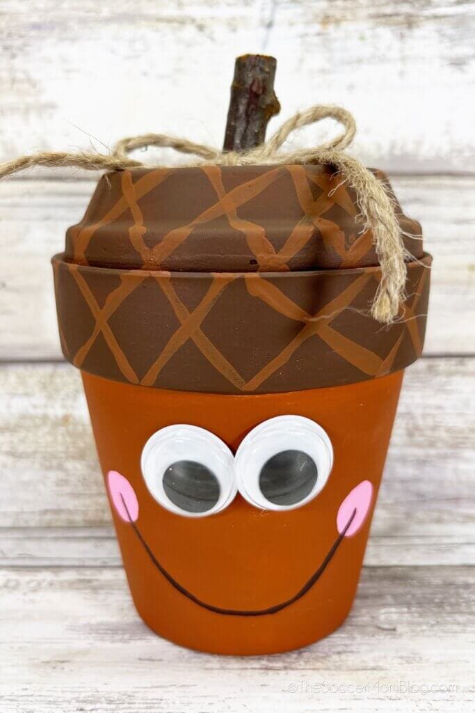 Flower Pot Acorn Craft For Kids - The Soccer Mom Blog