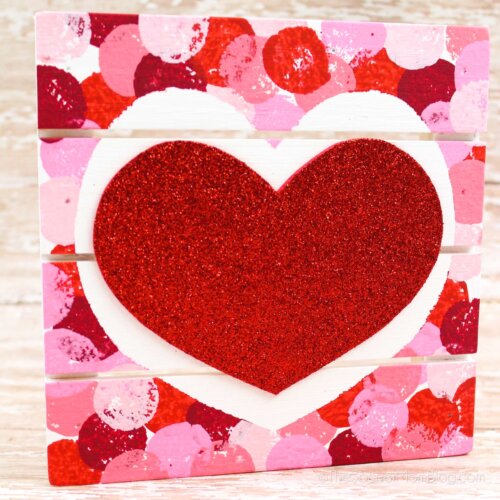 Wood Pallet DIY Valentine's Coasters - The Soccer Mom Blog