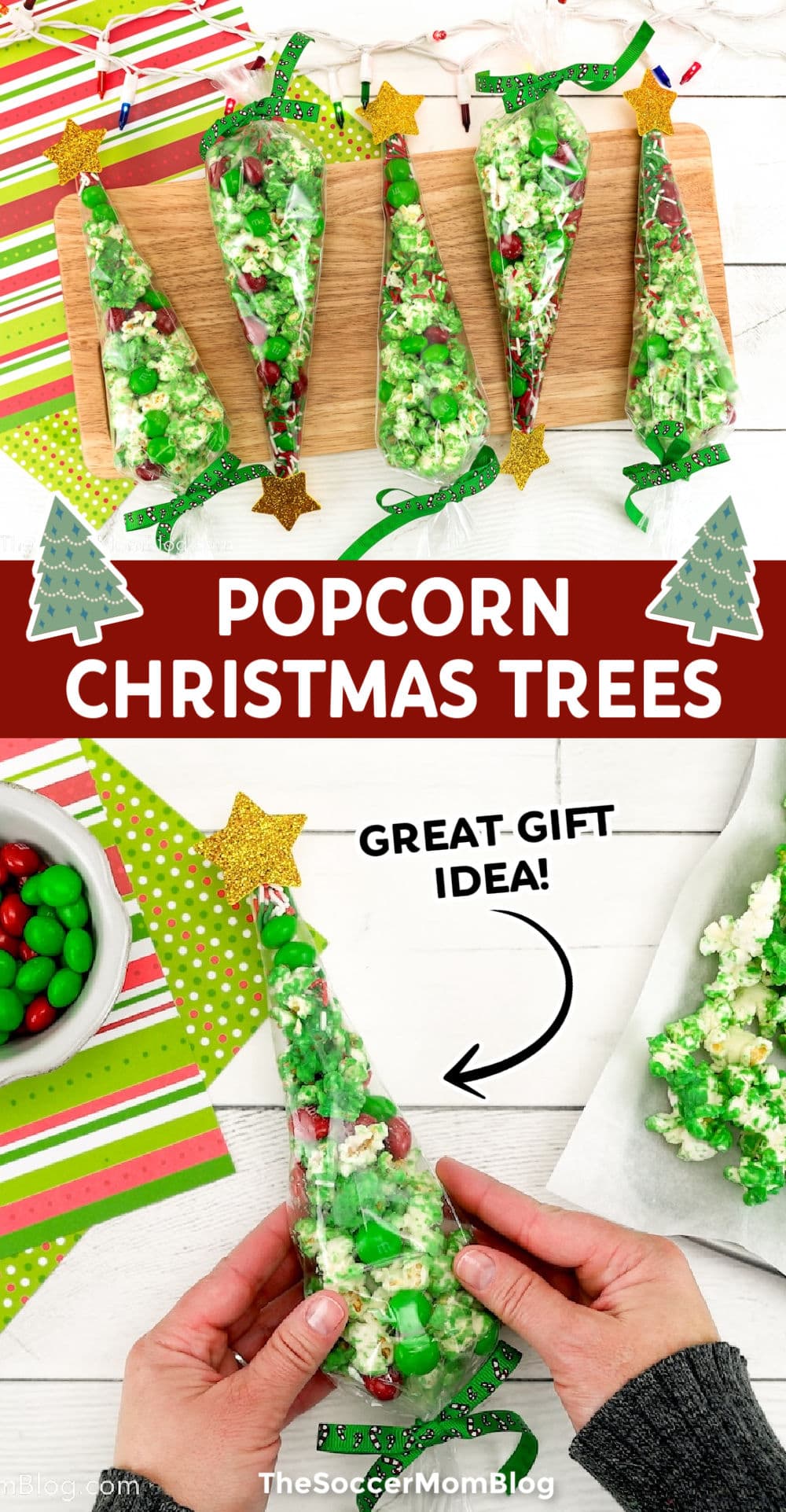 Popcorn Christmas Trees - The Soccer Mom Blog